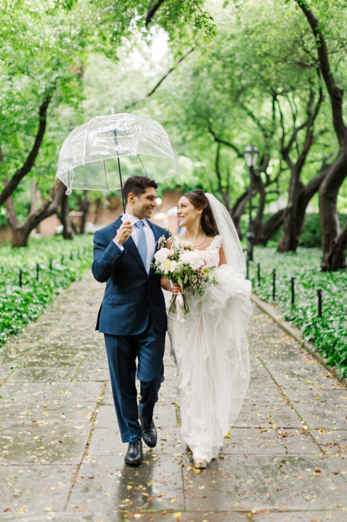 Rainy and Romantic Conservatory Garden Wedding in New York
