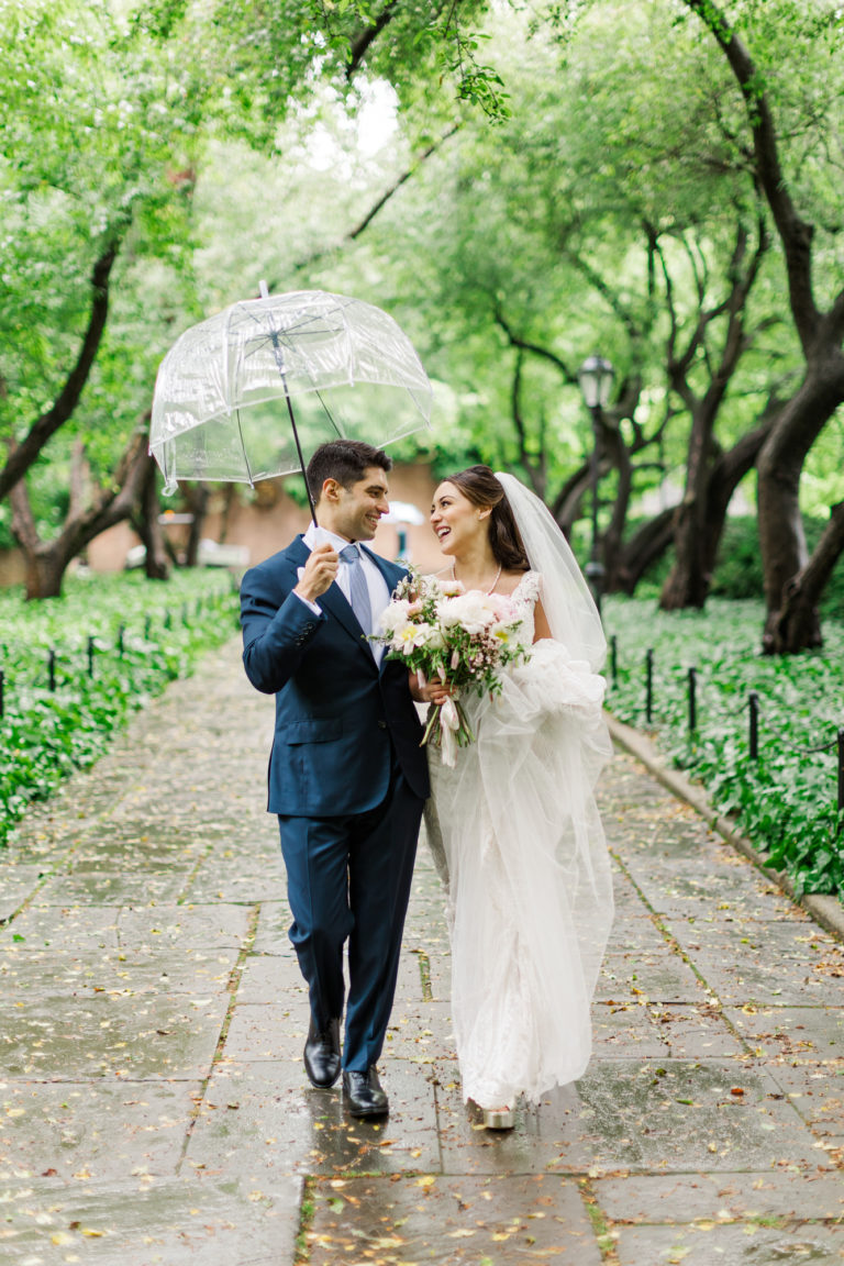 Rainy and Romantic Conservatory Garden Wedding in New York