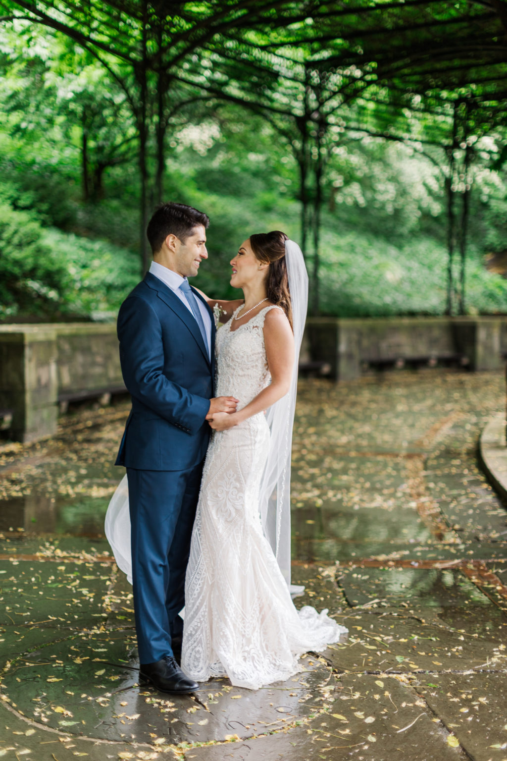 Rainy and Romantic Conservatory Garden Wedding in New York