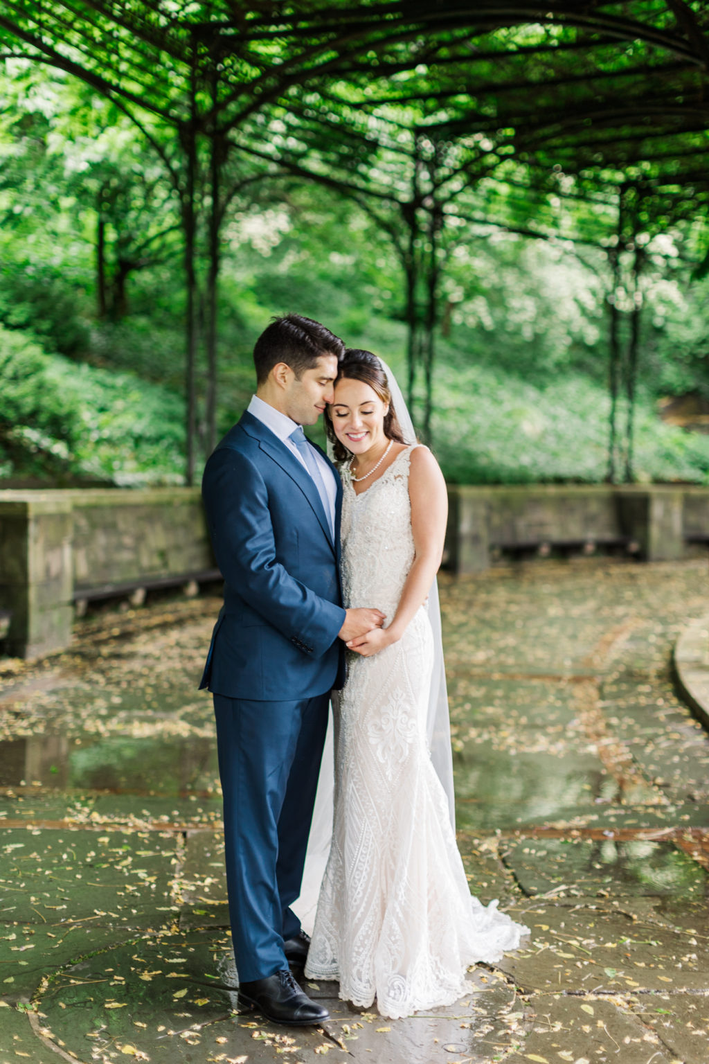 Rainy and Romantic Conservatory Garden Wedding in New York