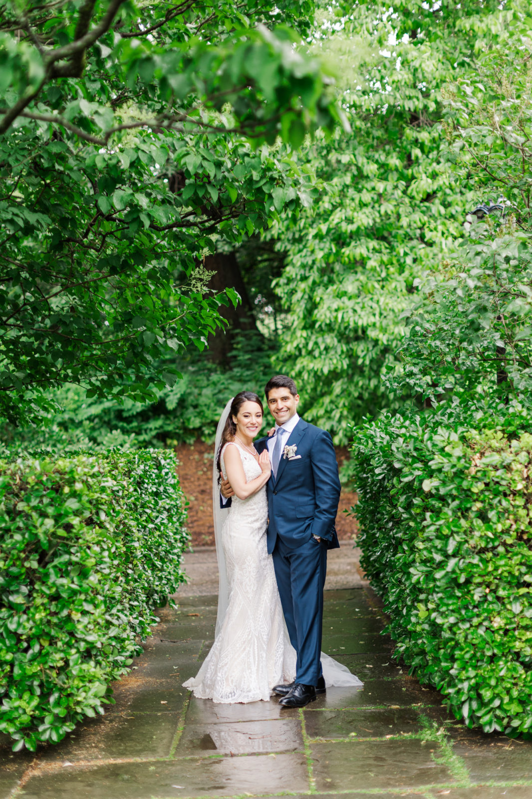 Rainy and Romantic Conservatory Garden Wedding in New York