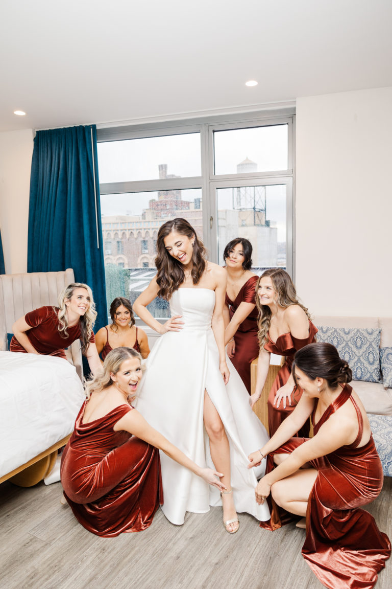 Unique Autumn Milling Room Wedding in New York on Rainy Day