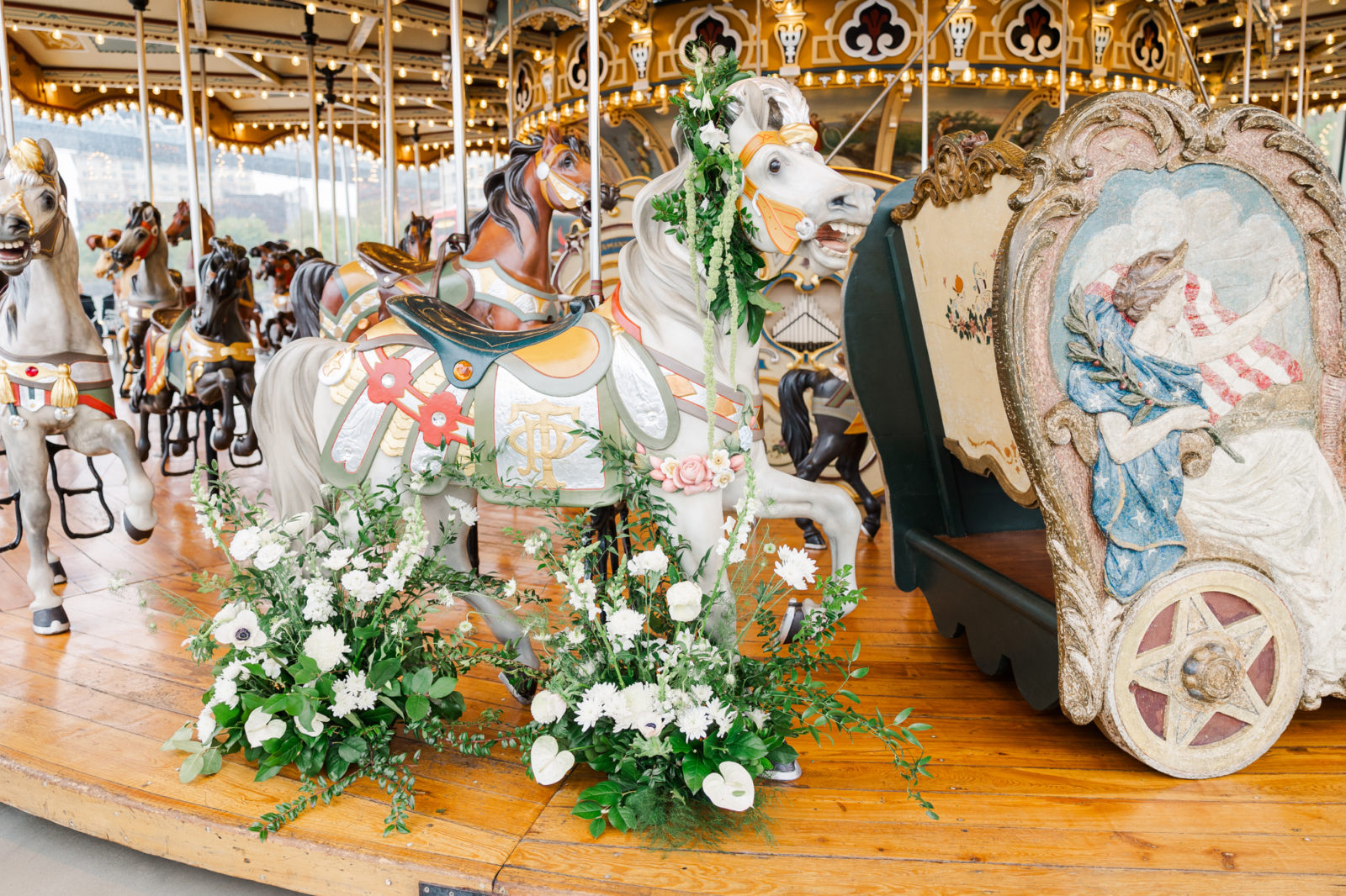 Fairytale Springtime Jane's Carousel Wedding in the Rain