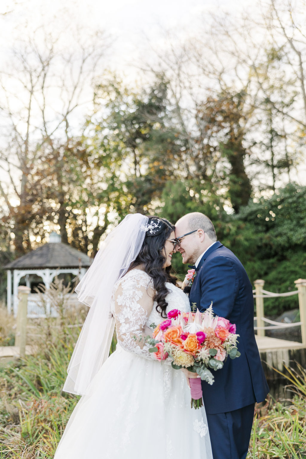 Lovely and Fun Fall Vineyards at Aquebogue Wedding
