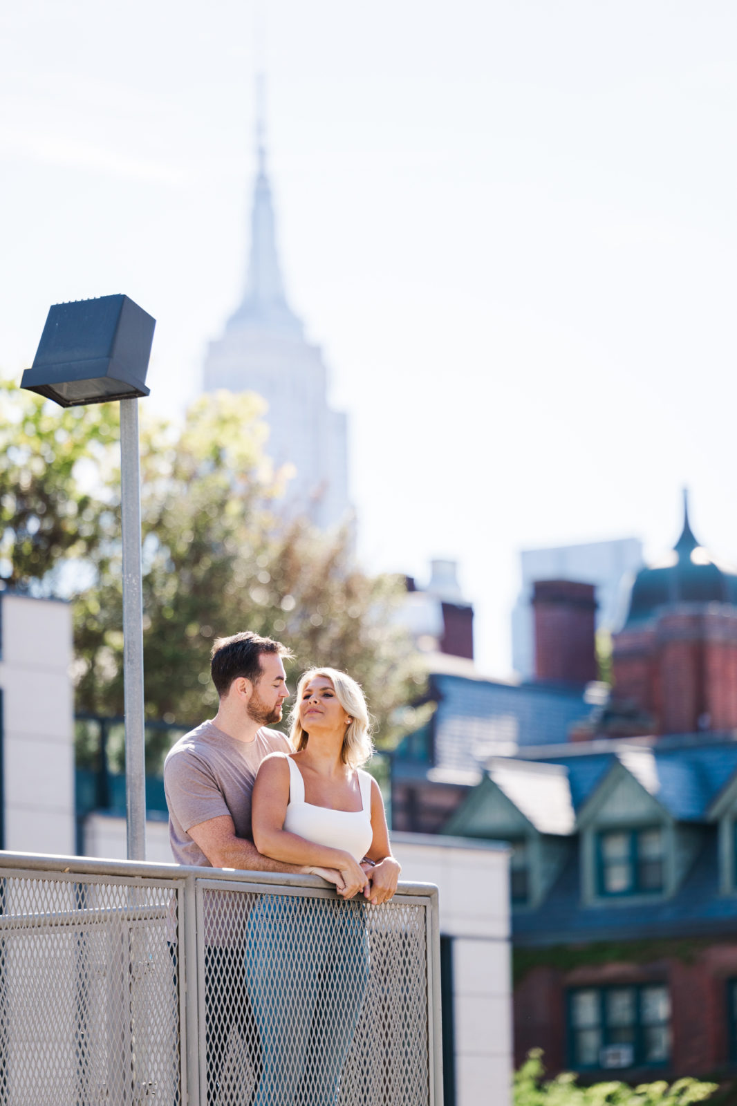 Romantic High Line Engagement Shoot on Sunny Summer Day