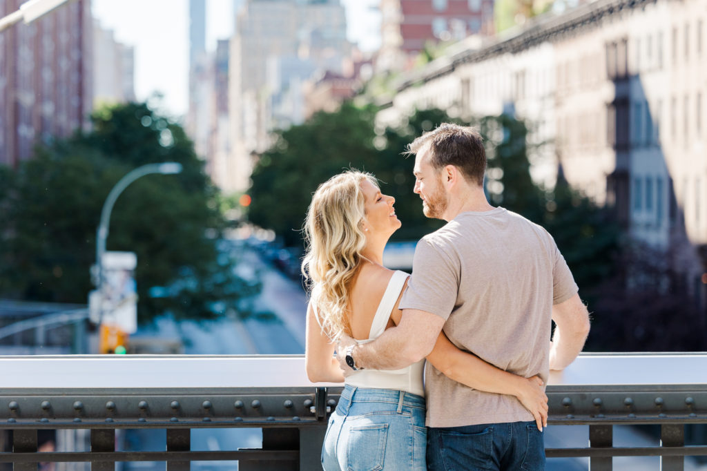 Romantic High Line Engagement Shoot on Sunny Summer Day