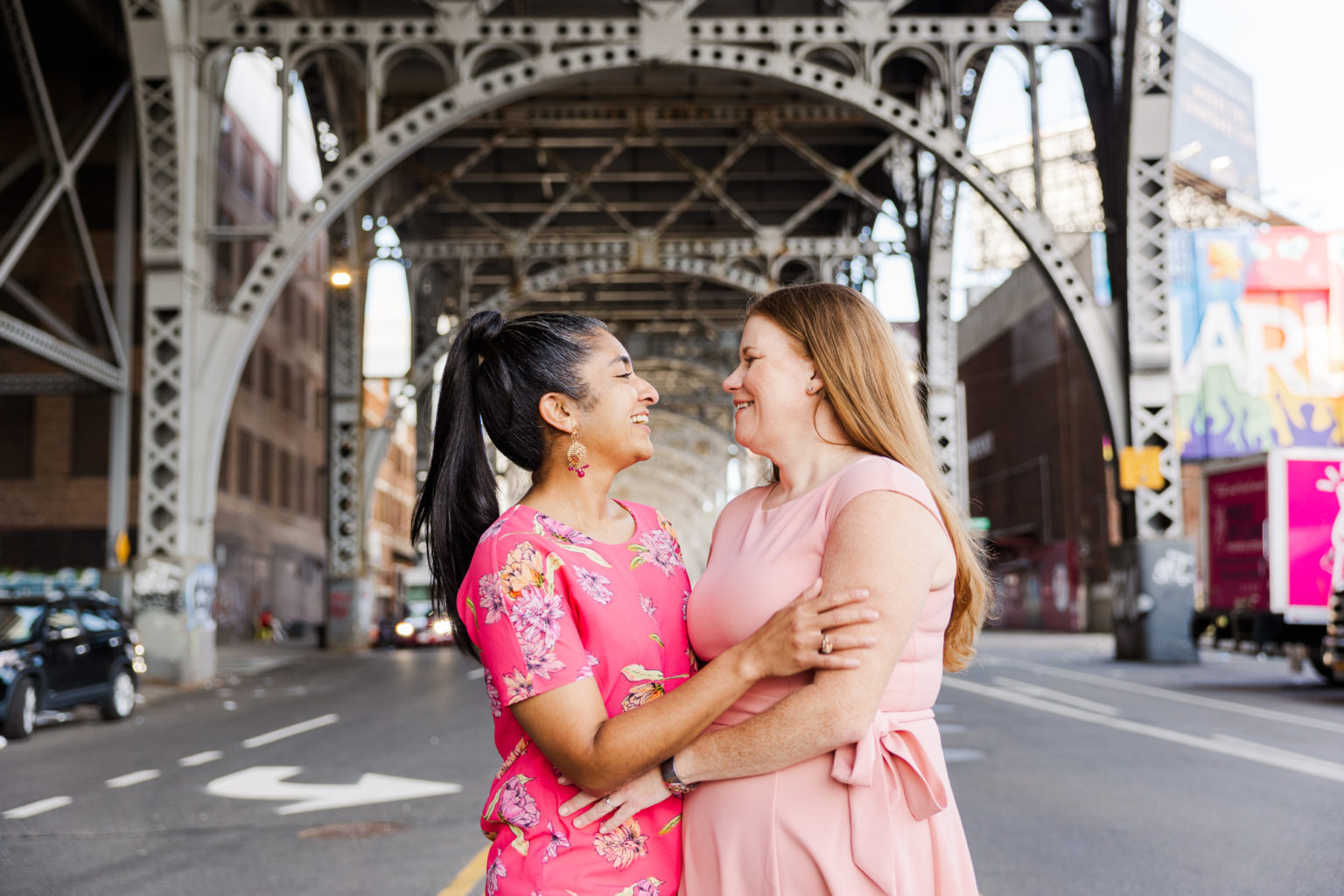 Colorful LGBTQ Harlem Fun Engagement Photoshoot