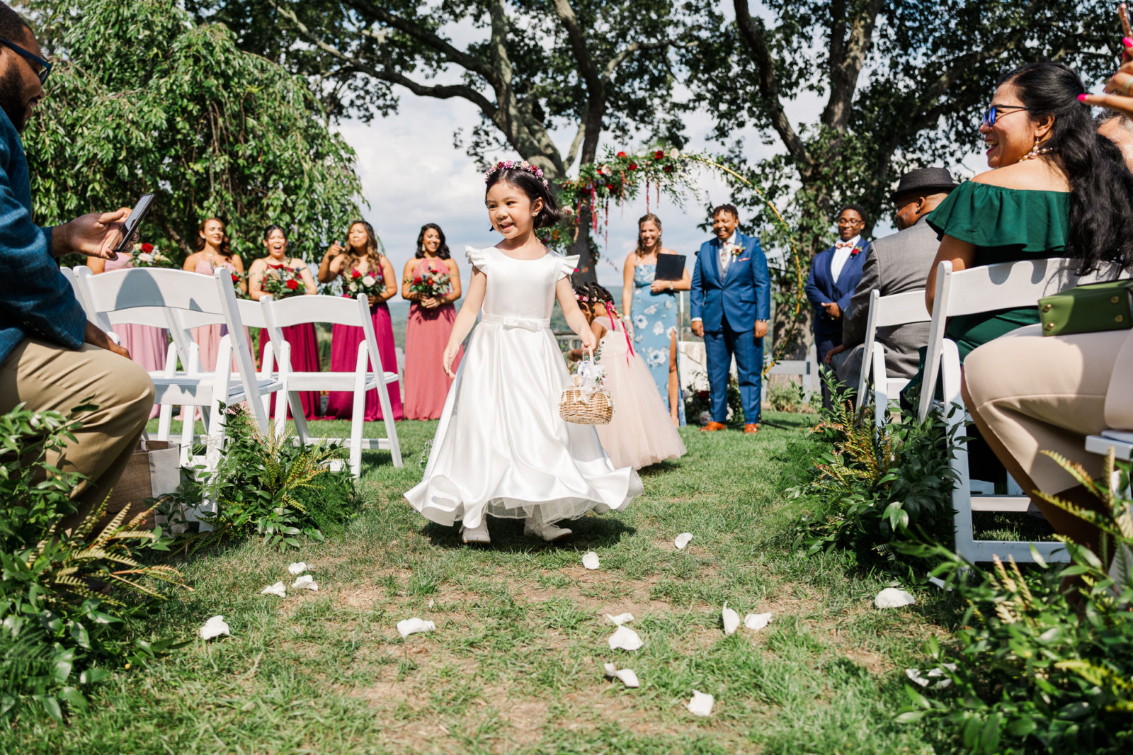 Sunny Summer Thayer Hotel Wedding with Outdoor Ceremony