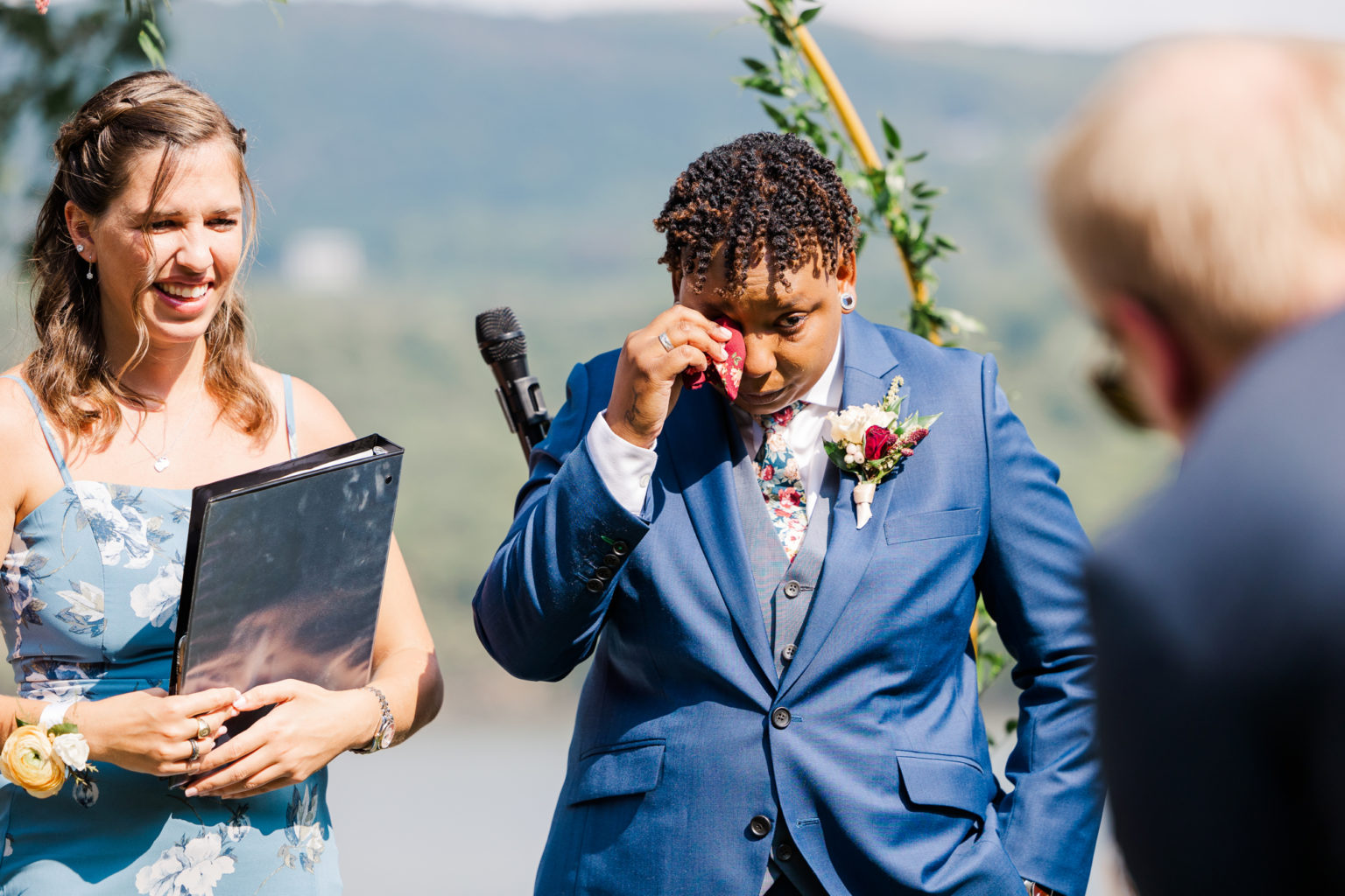 Sunny Summer Thayer Hotel Wedding with Outdoor Ceremony