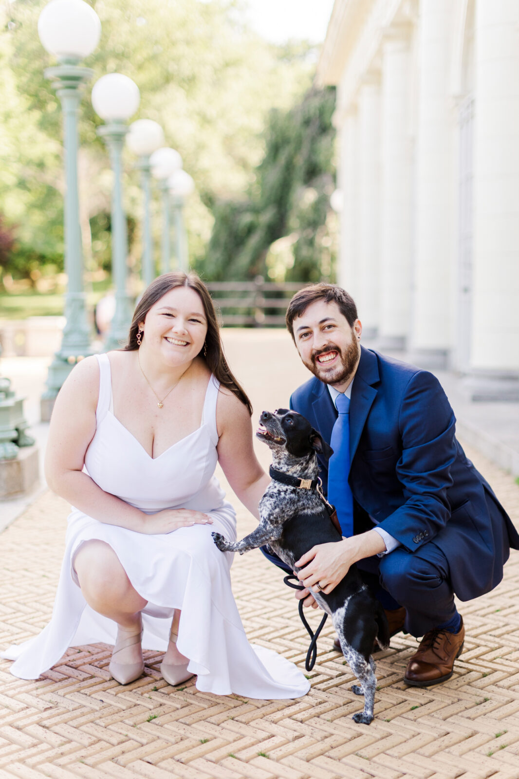Fun Engagement Shoot in Prospect Park with Couple's Dog