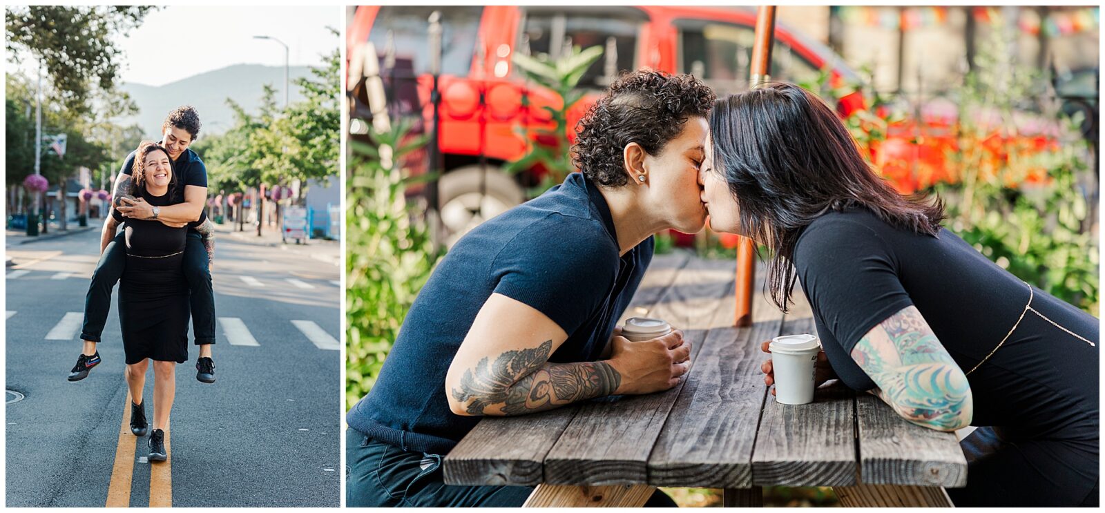 Cute Loving Beacon Main Street Engagement Photoshoot