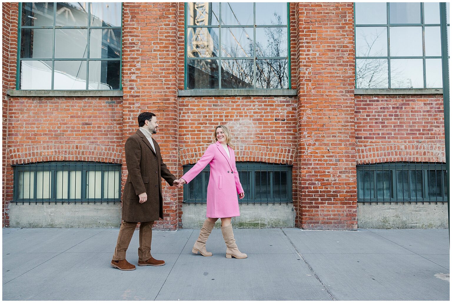 Chilly Winter Brooklyn Bridge and DUMBO Engagement Session