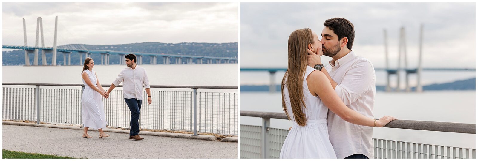 Tarrytown Engagement Photos at Scenic Hudson Riverwalk Park