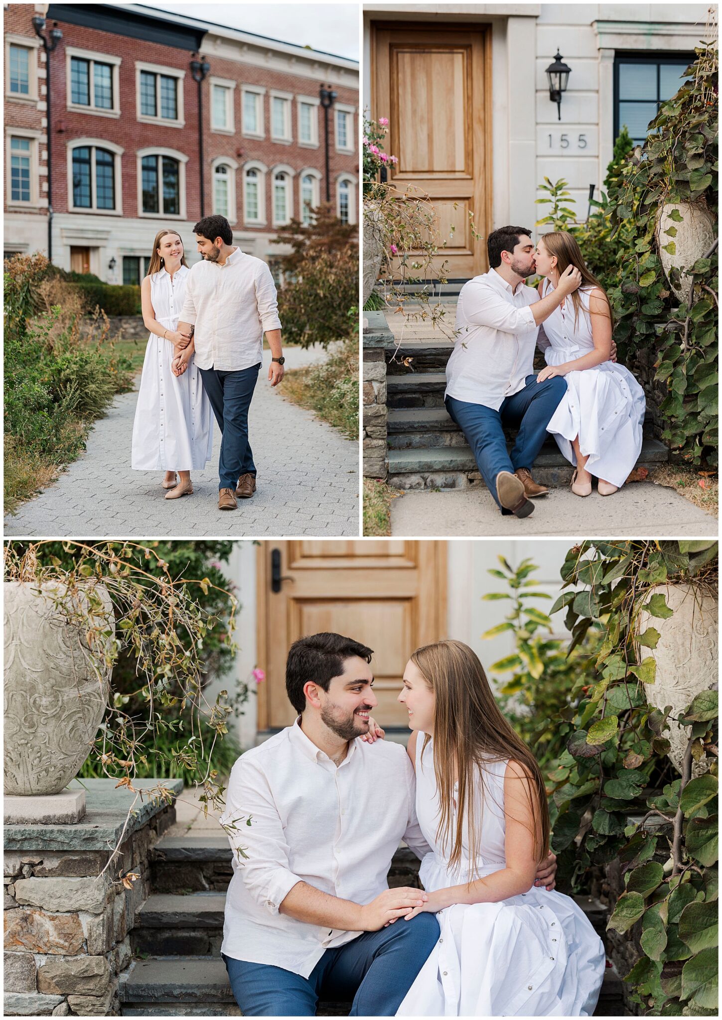 Tarrytown Engagement Photos at Scenic Hudson Riverwalk Park