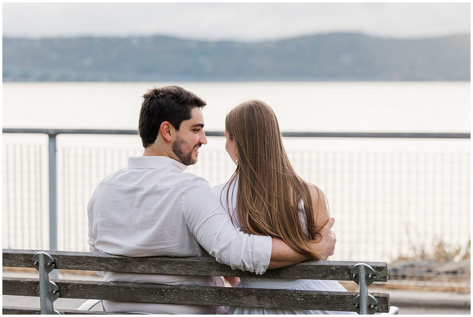 Tarrytown Engagement Photos at Scenic Hudson Riverwalk Park