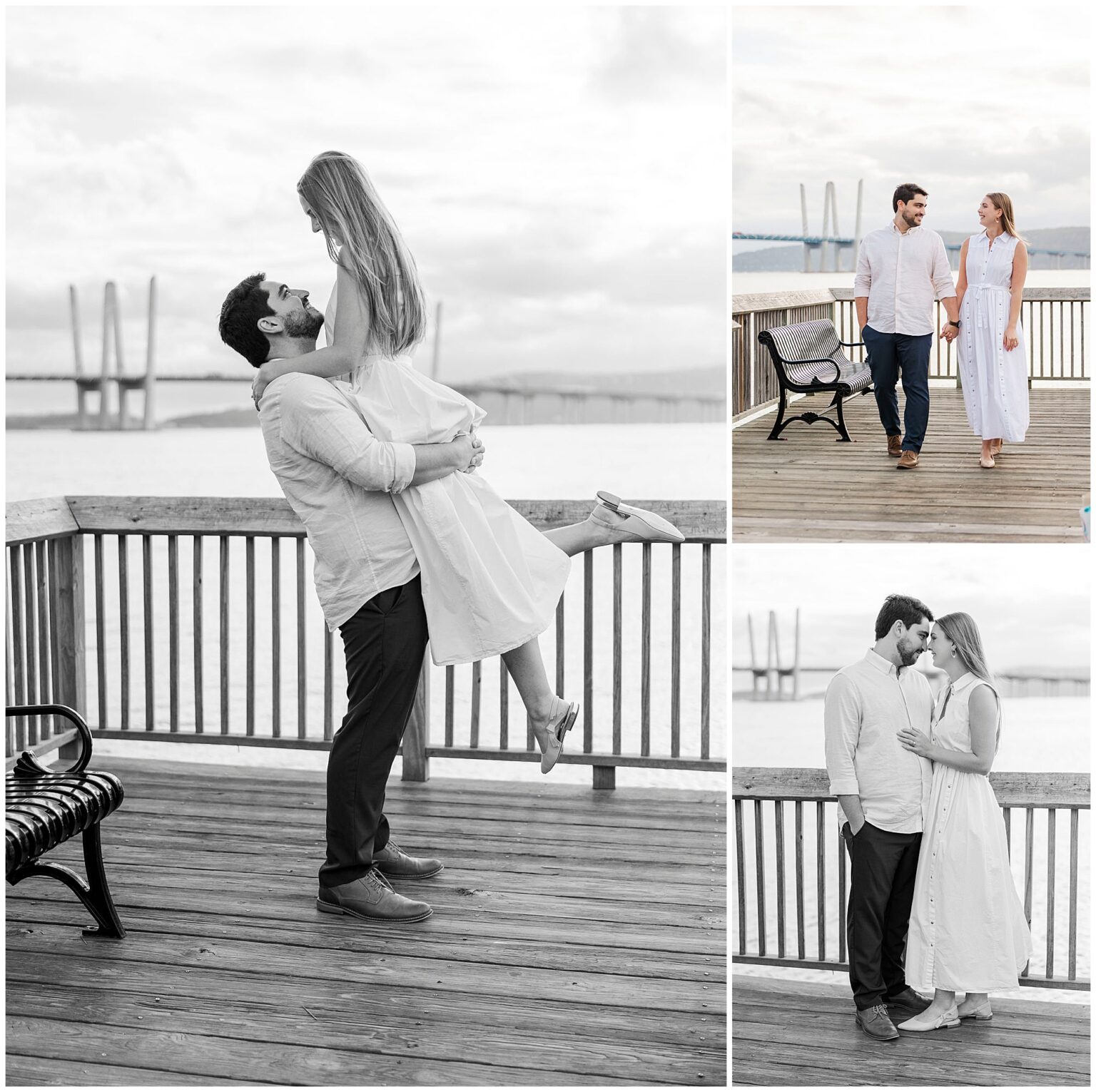 Tarrytown Engagement Photos at Scenic Hudson Riverwalk Park