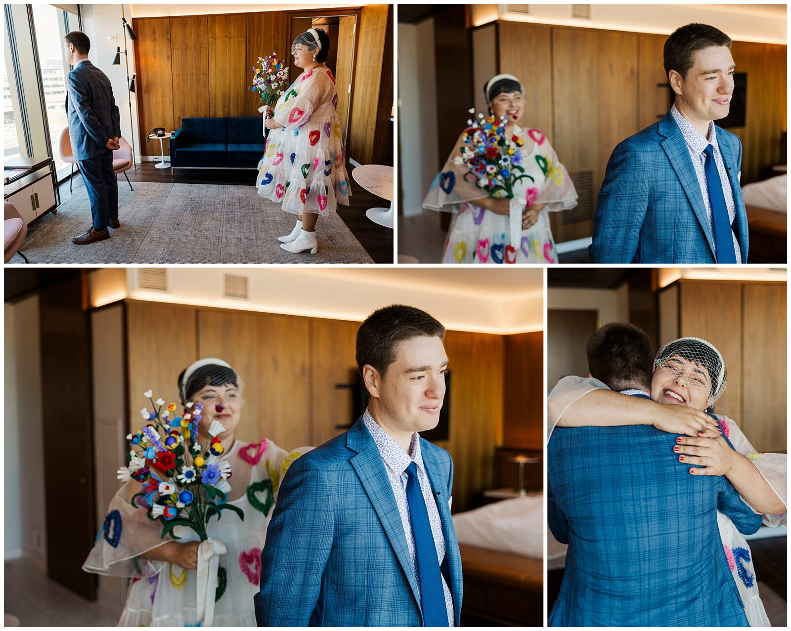 Colorful and Fun TWA Hotel Elopement at JFK Airport
