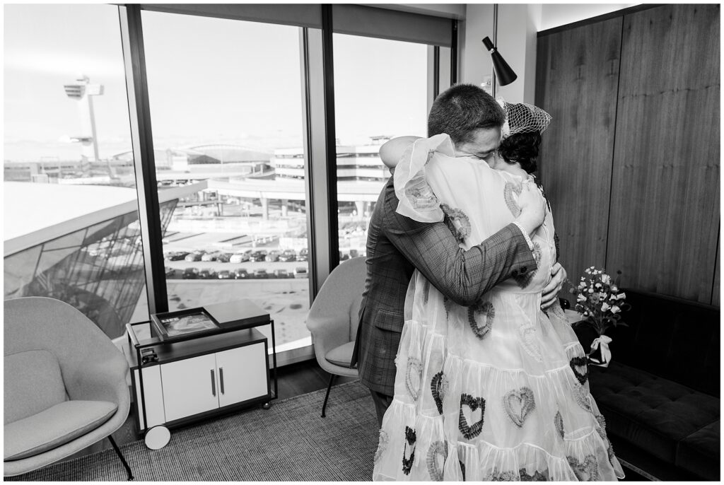 Colorful and Fun TWA Hotel Elopement at JFK Airport