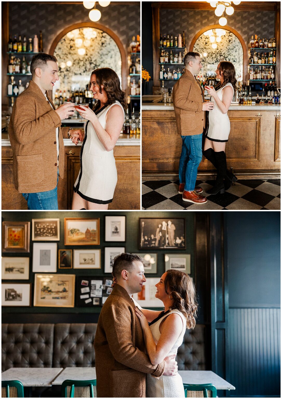 Wonderbar Engagement Photos with Sunset on the Hudson River