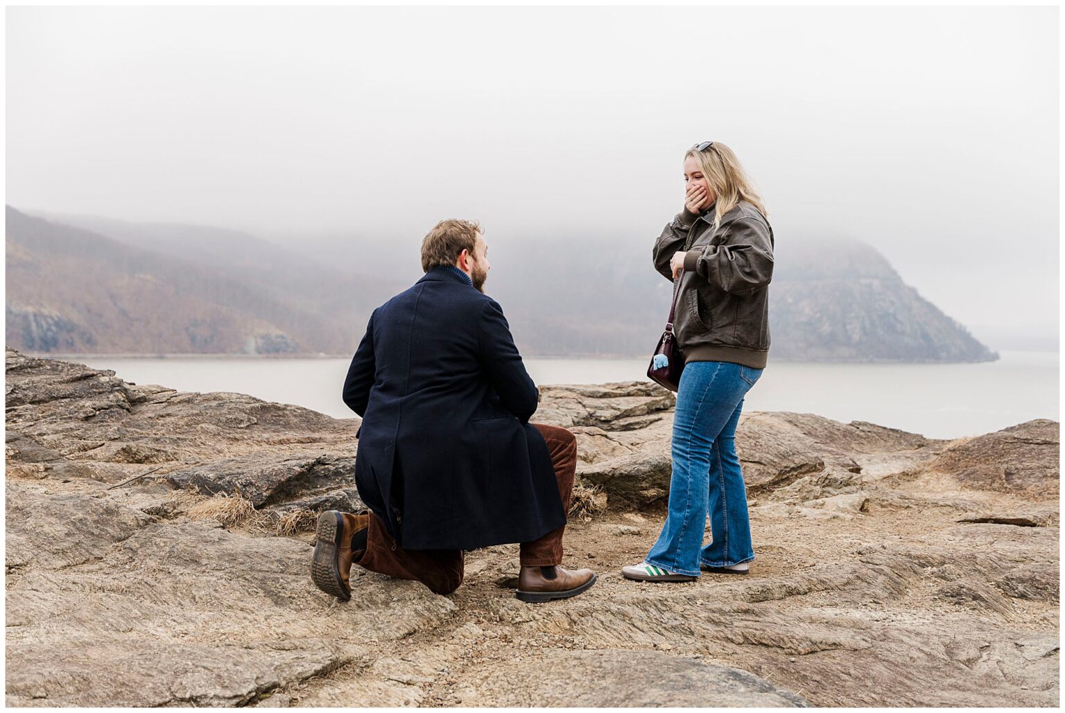 Surprise Cold Spring Proposal Photos on a Hike