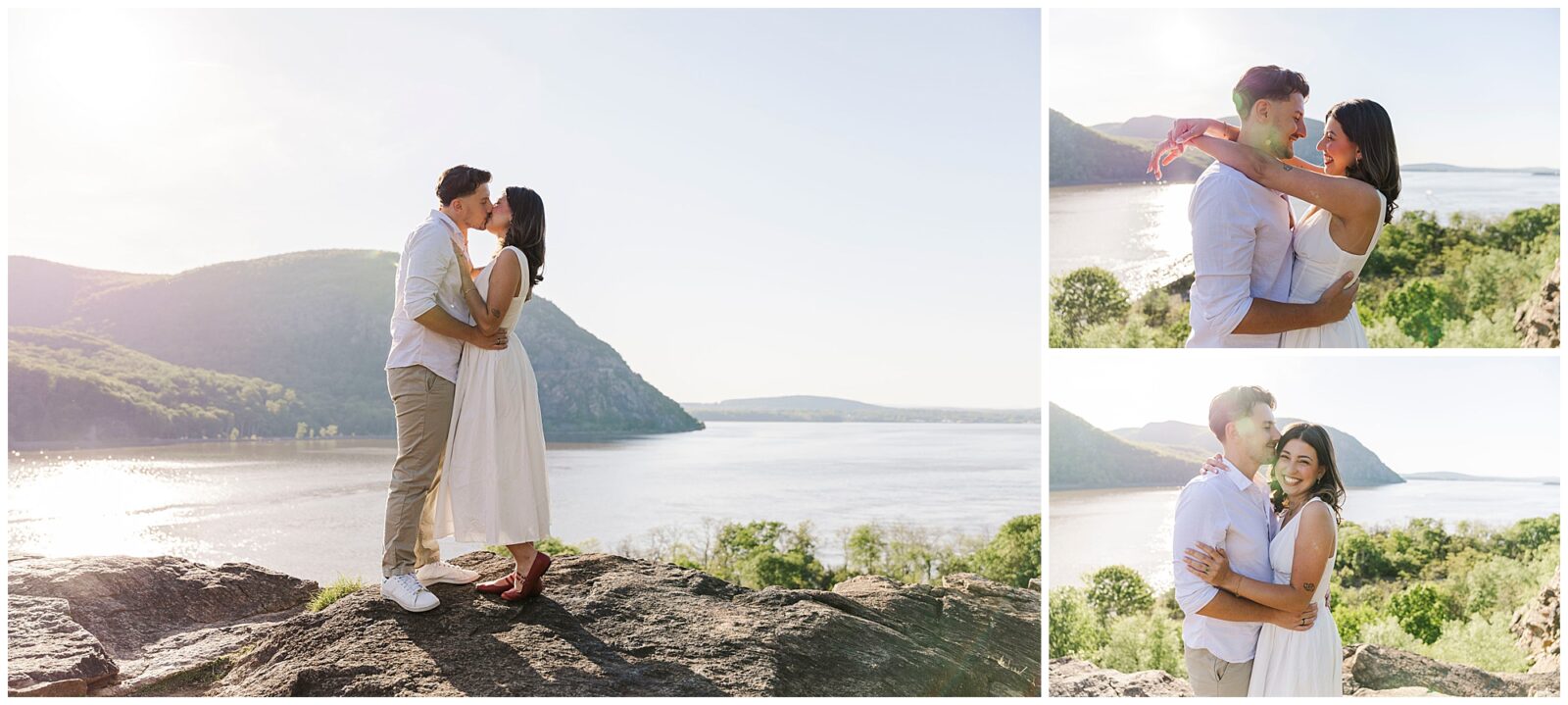 Golden Hour Cold Spring Engagement Photos with Overlook
